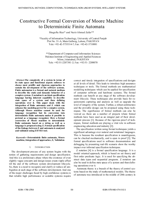 (PDF) Constructive Formal Conversion of Moore Machine to Deterministic ...