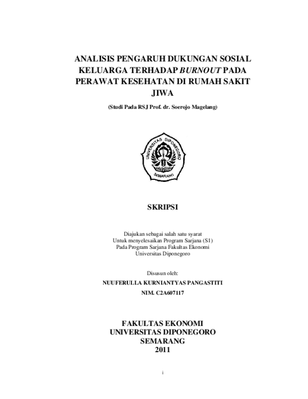 (PDF) ANALISIS PENGARUH DUKUNGAN SOSIALKELUARGA TERHADAP BURNOUT PADAPERAWAT KESEHATAN DI RUMAH ...
