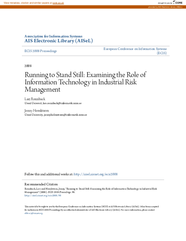 (PDF) Running to Stand Still: Examining the Role of Information ...