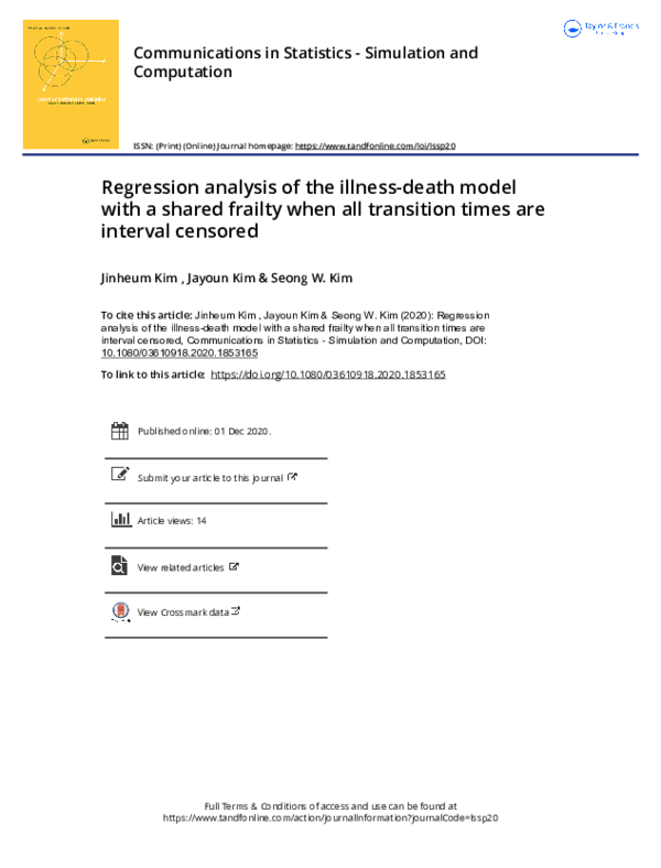 (PDF) Regression analysis of the illness-death model with a shared ...