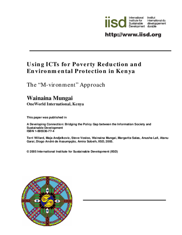 (PDF) Using ICTs for Poverty Reduction and Environmental Protection in ...