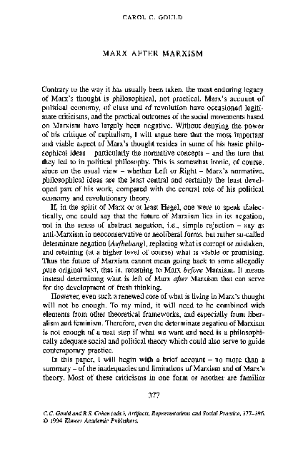 (PDF) Marx After Marxism