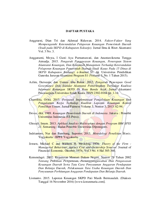 (PDF) Analisis Faktor-Faktor Yang Berpengaruh Terhadap Kualitas Laporan Keuangan Pemerintah ...