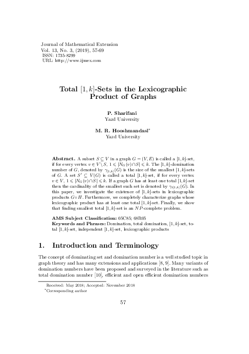 Total [1, k]-sets of lexicographic product graphs with characterization