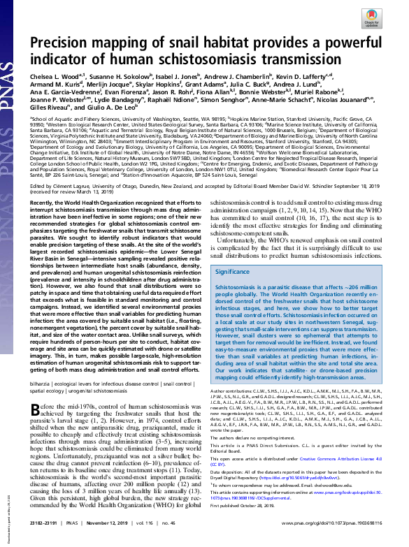 (PDF) Precision mapping of snail habitat provides a powerful indicator ...