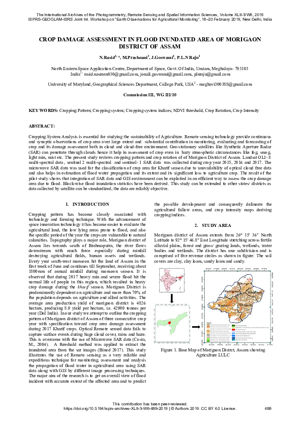 (PDF) Crop Damage Assessment in Flood Inundated Area of Morigaon ...