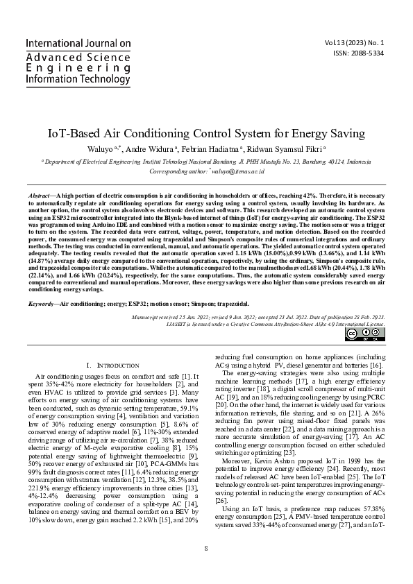 (PDF) IoT-Based Air Conditioning Control System for Energy Saving