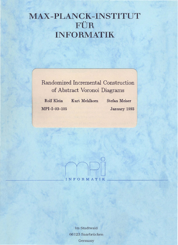 (PDF) Randomized incremental construction of abstract Voronoi diagrams