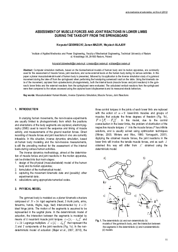 (PDF) Assessment of Muscle Forces and Joint Reaction in Lower Limbs ...