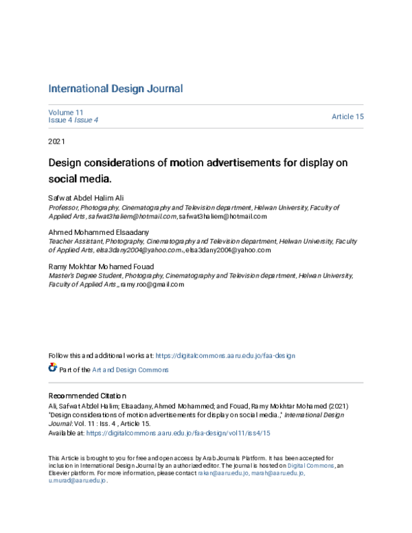 (PDF) Design considerations of motion advertisements for display on ...