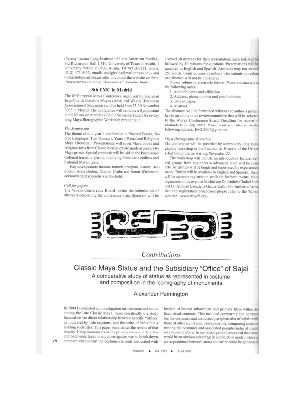 (PDF) Classic Maya Status and the Subsidiary "Office" of Sajal. A ...