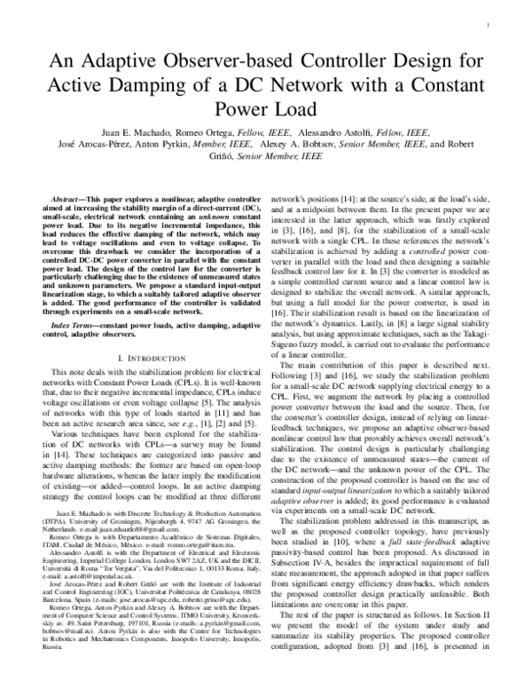 (PDF) An Adaptive Observer-Based Controller Design for Active Damping ...