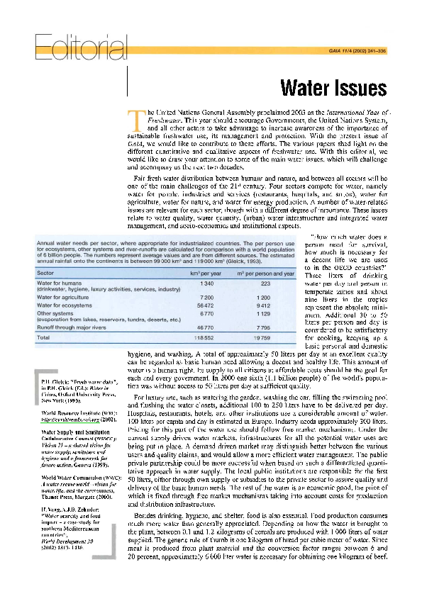 (PDF) Water Issues