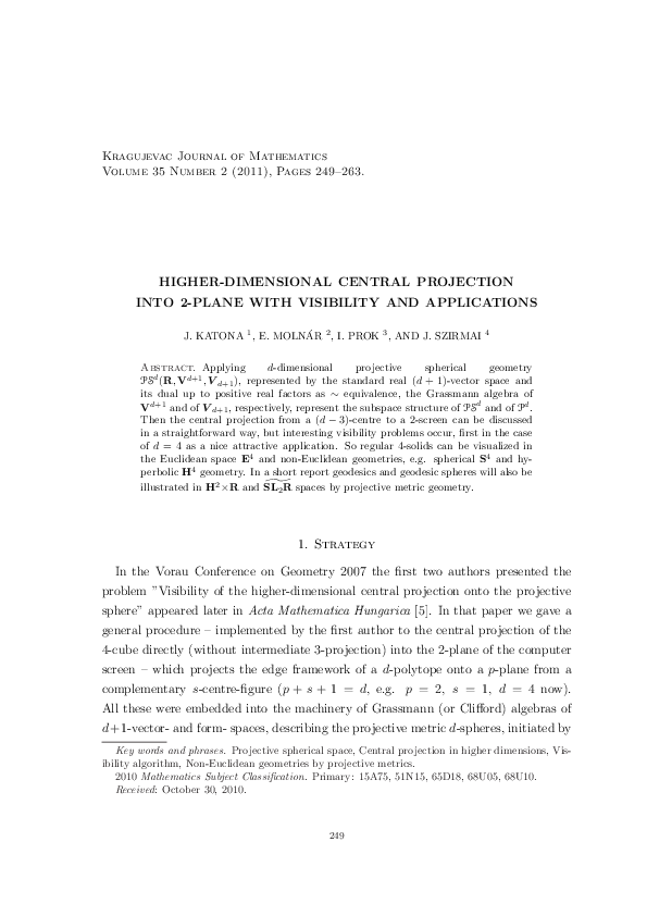 (PDF) Higher-dimensional central projection into 2-plane with ...