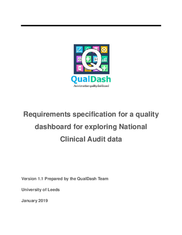 (PDF) Requirements specification for a quality dashboard for exploring ...