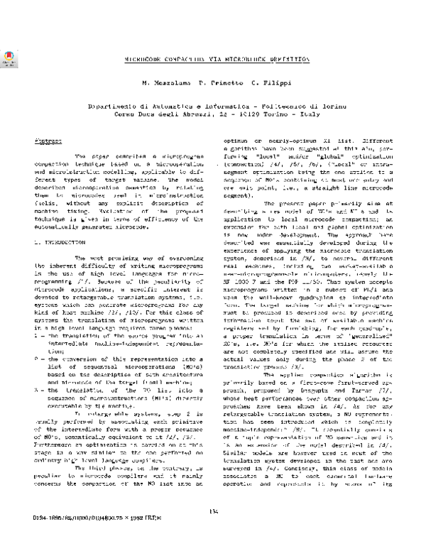 Pdf Microcode Compaction Via Microblock Definition