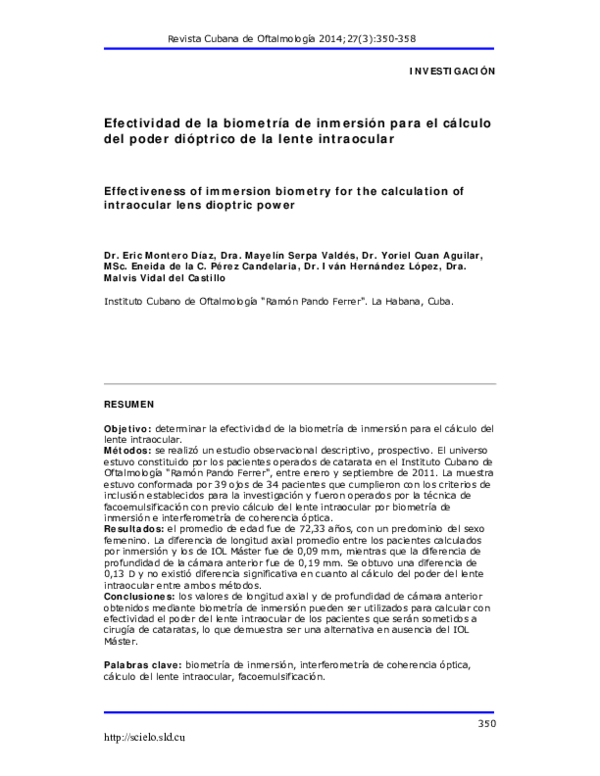 (PDF) Effectiveness of immersion biometry for the calculation of ...
