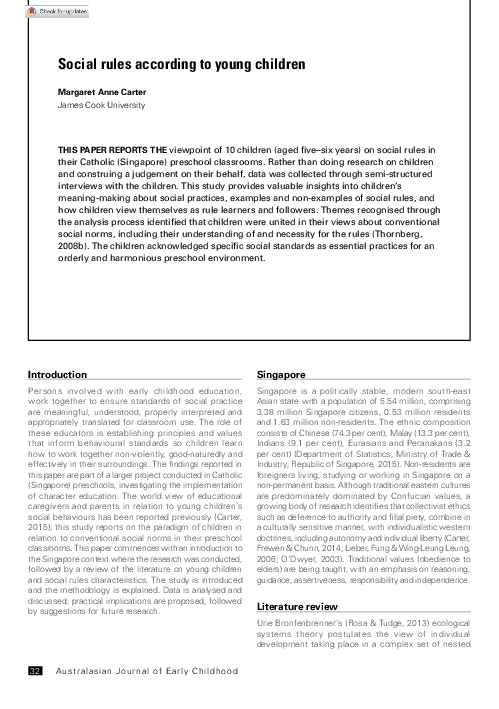 (PDF) Social Rules According to Young Children