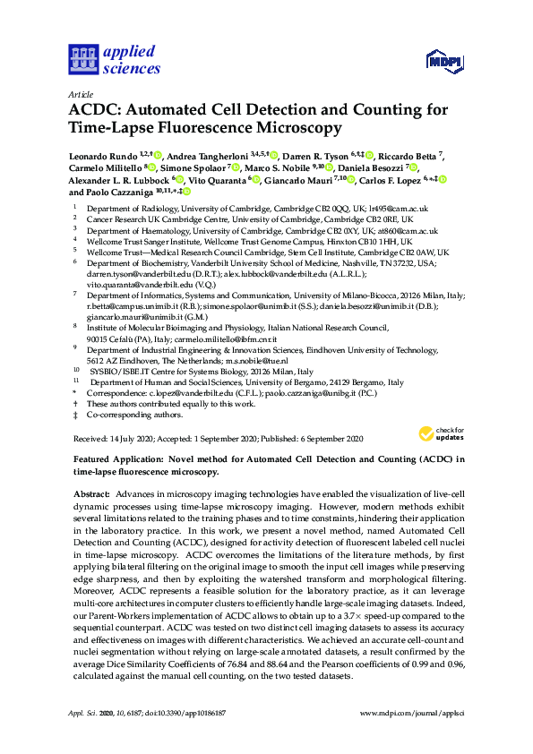 (PDF) ACDC: Automated Cell Detection and Counting for Time-Lapse ...
