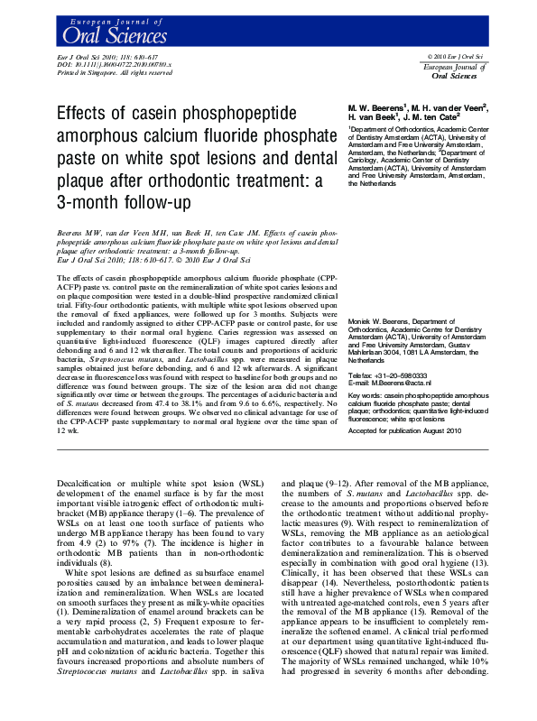 (PDF) Effects of casein phosphopeptide amorphous calcium fluoride ...