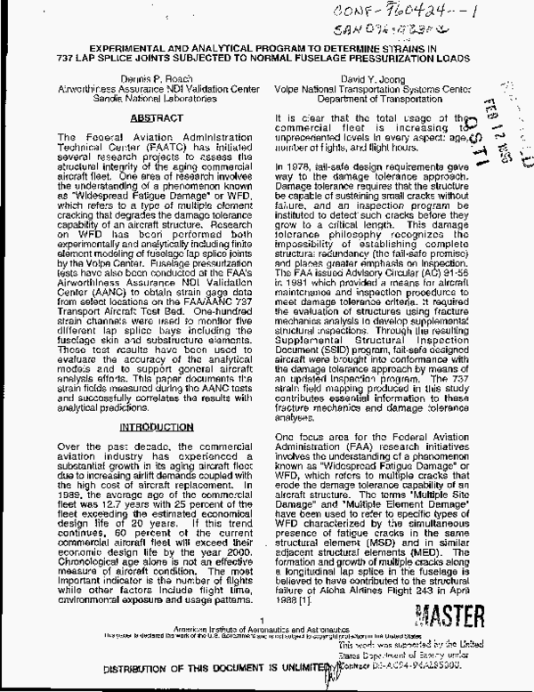 (PDF) Experimental and analytical program to determine strains in 737 ...