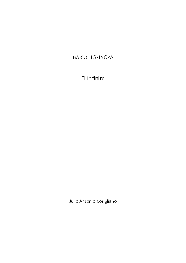 (PDF) Baruch Spinoza El Infinito