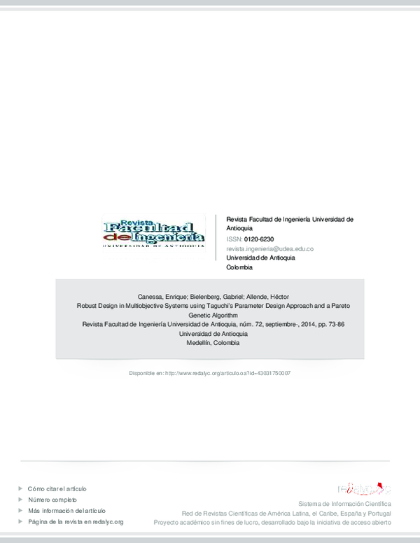 Pdf Robust Design In Multiobjective Systems Using Taguchis Parameter Design Approach And A