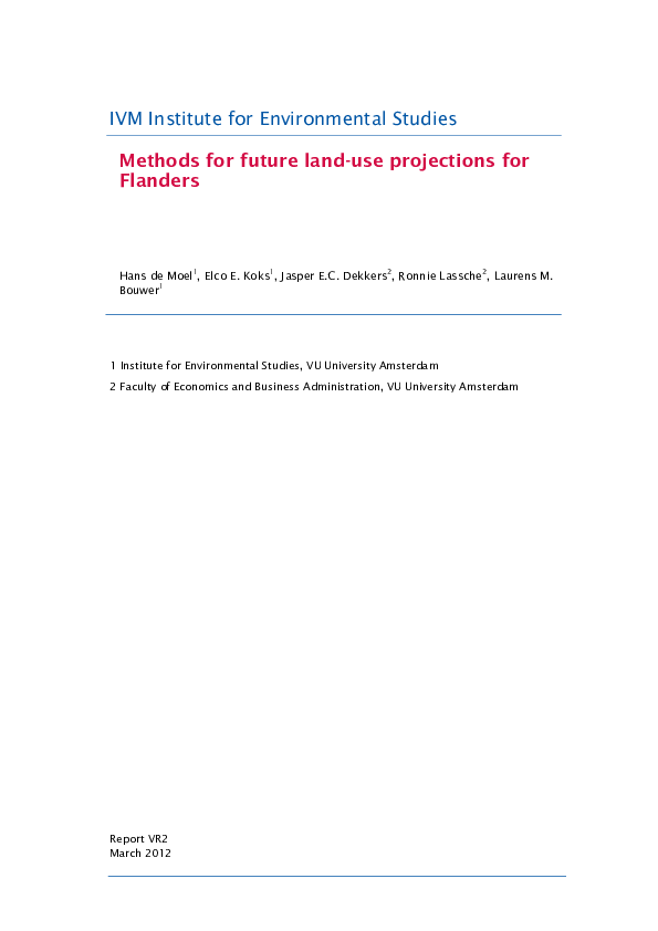 (PDF) Methods for future land-use projections for Flanders