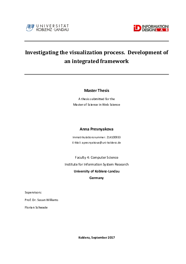 (PDF) Investigating the visualization process. Development of an integrated framework