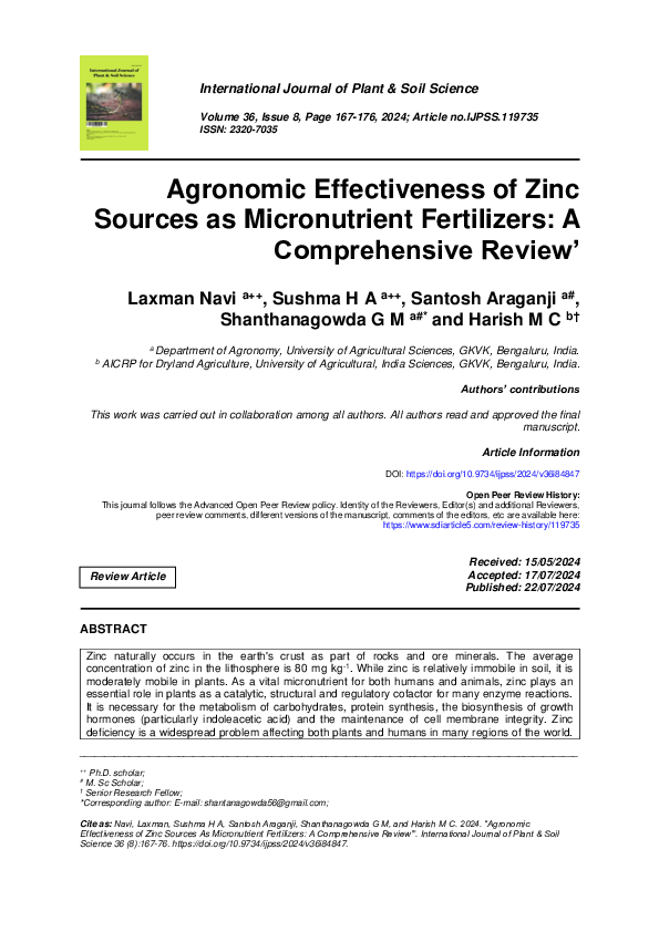 (PDF) Agronomic Effectiveness of Zinc Sources as Micronutrient Fertilizers: A Comprehensive Review'