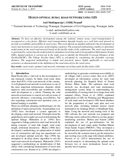(PDF) Design optimal rural road network using GIS