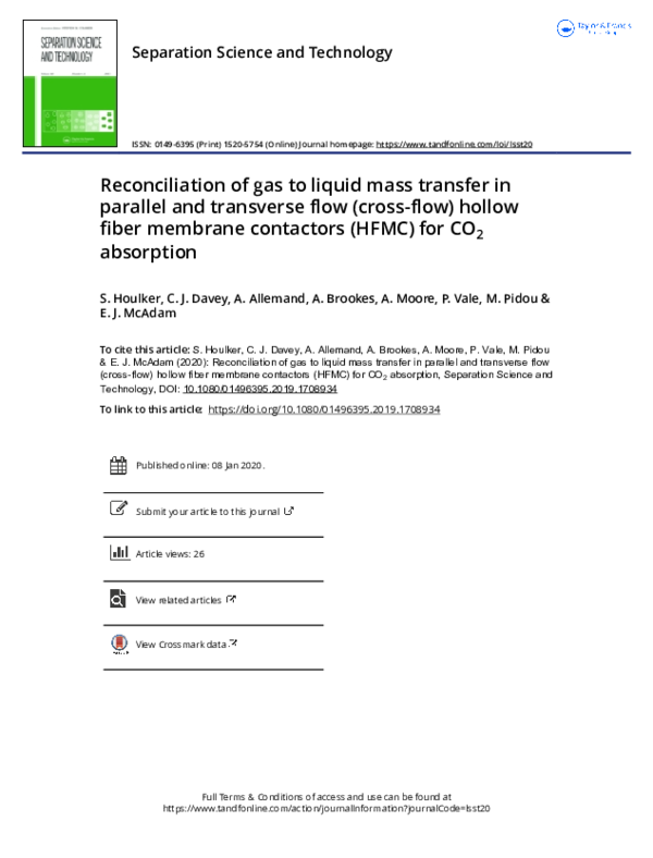 (PDF) Reconciliation of gas to liquid mass transfer in parallel and ...