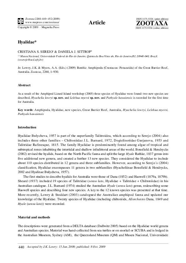 (PDF) Hyalidae*
