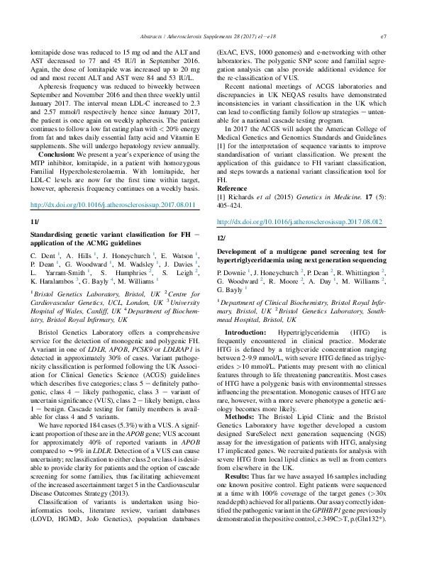 Pdf Standardising Genetic Variant Classification For Fh Application Of The Acmg Guidelines