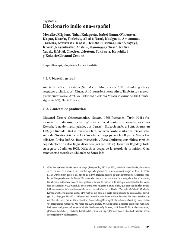 (PDF) Diccionario indio ona-español