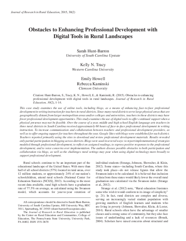 (PDF) Obstacles to Enhancing Professional Development with Digital ...