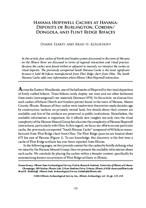 (PDF) Esarey Koldehoff2024 Havana Site Caches