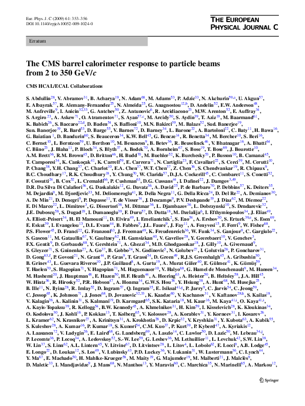 (PDF) The CMS barrel calorimeter response to particle beams from 2 to ...