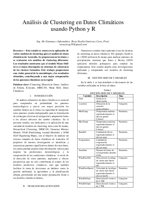 (PDF) Análisis de Clustering en Datos Climáticos usando Python y R