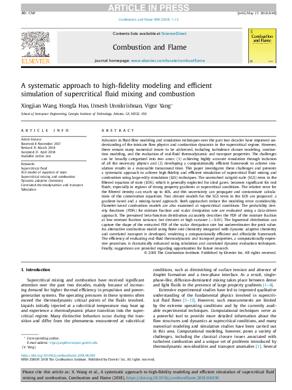 Pdf A Systematic Approach To High Fidelity Modeling And Efficient Simulation Of Supercritical