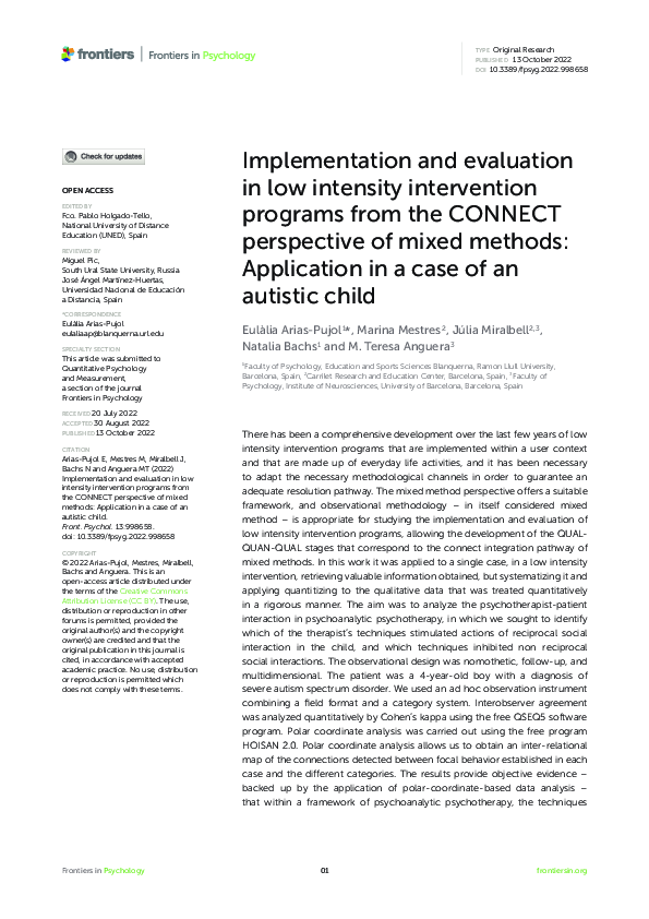 (PDF) Implementation and evaluation in low intensity intervention ...