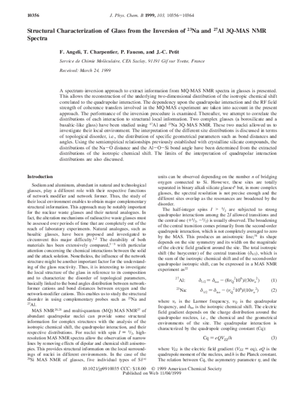 (PDF) Structural Characterization of Glass from the Inversion of 23Na ...