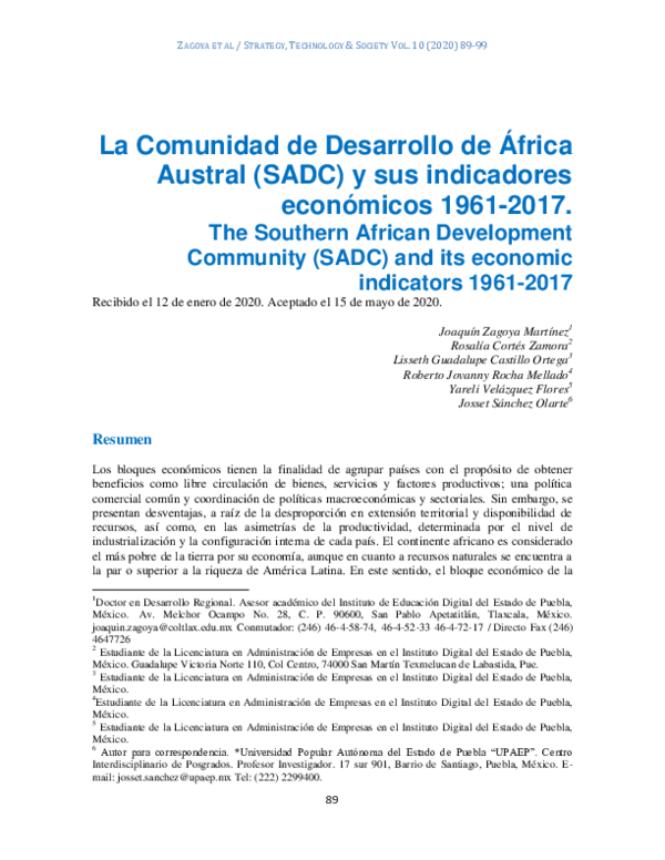 (PDF) The Southern African Development Community (SADC) and South Africa
