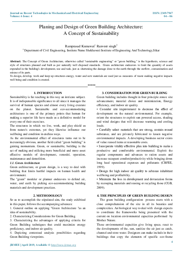 (PDF) Planing and Design of Green Building Architecture: A Concept of ...