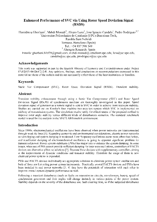 (PDF) Enhanced performance of SVC via using rotor speed deviation ...