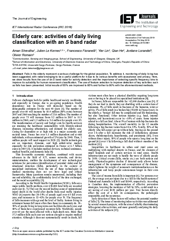 (PDF) Preventing Loss of Basic Activities of Daily Living and ...