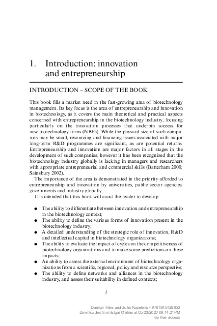 (PDF) Introduction: Innovation and Entrepreneurship