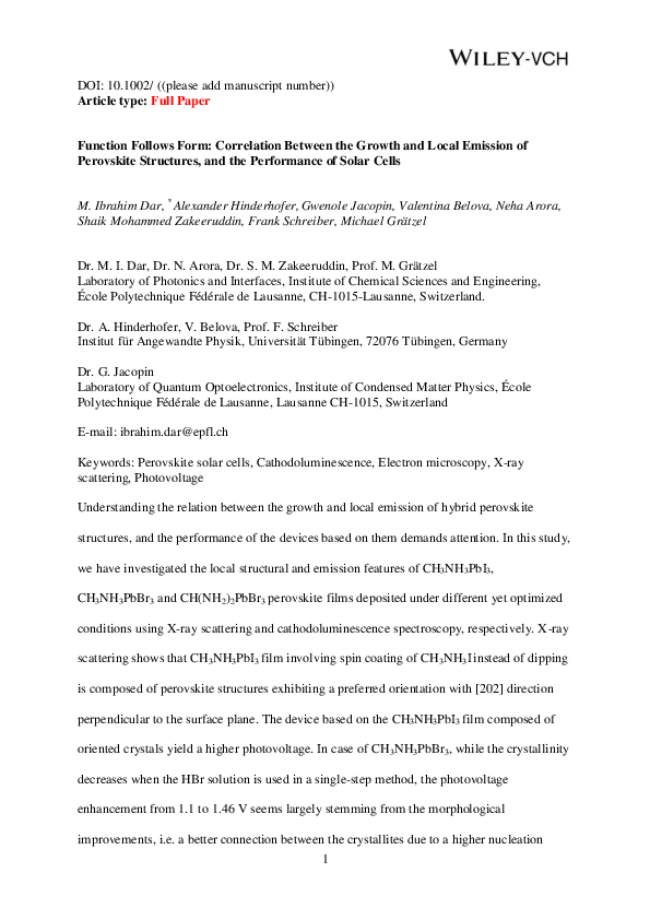 (PDF) Function Follows Form: Correlation between the Growth and Local ...
