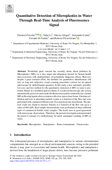(PDF) Quantitative Detection of Microplastics in Water Through Real-Time Analysis of ...