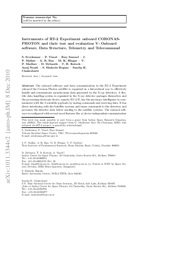 (PDF) Instruments of RT-2 experiment onboard CORONAS–PHOTON and their ...